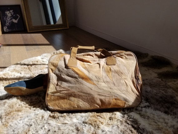 Vintage patchwork leather bag | Etsy