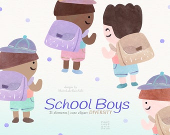 Diverse Kids Clipart - Etsy