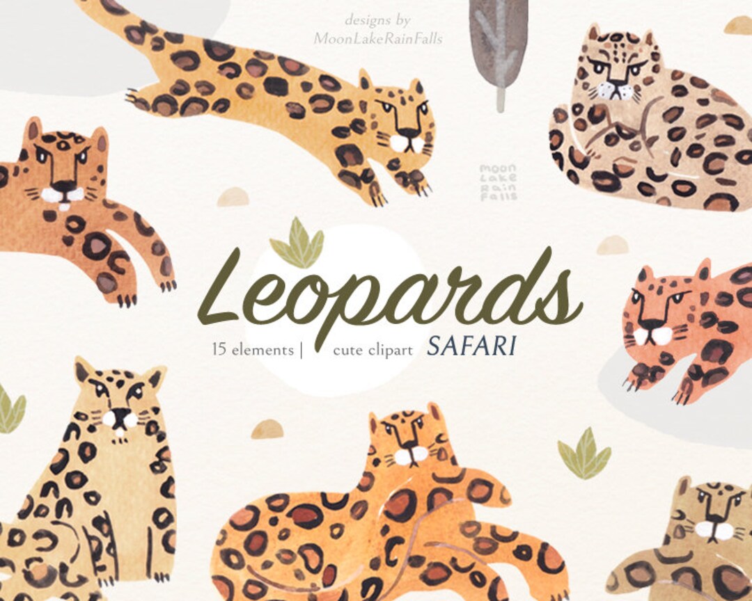 Cute Snow Leopard Printable Art Watercolor Leopard Digital - Etsy