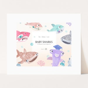 Baby Shark Clipart Back to School Baby Shark Clip Art Cute - Etsy Singapore