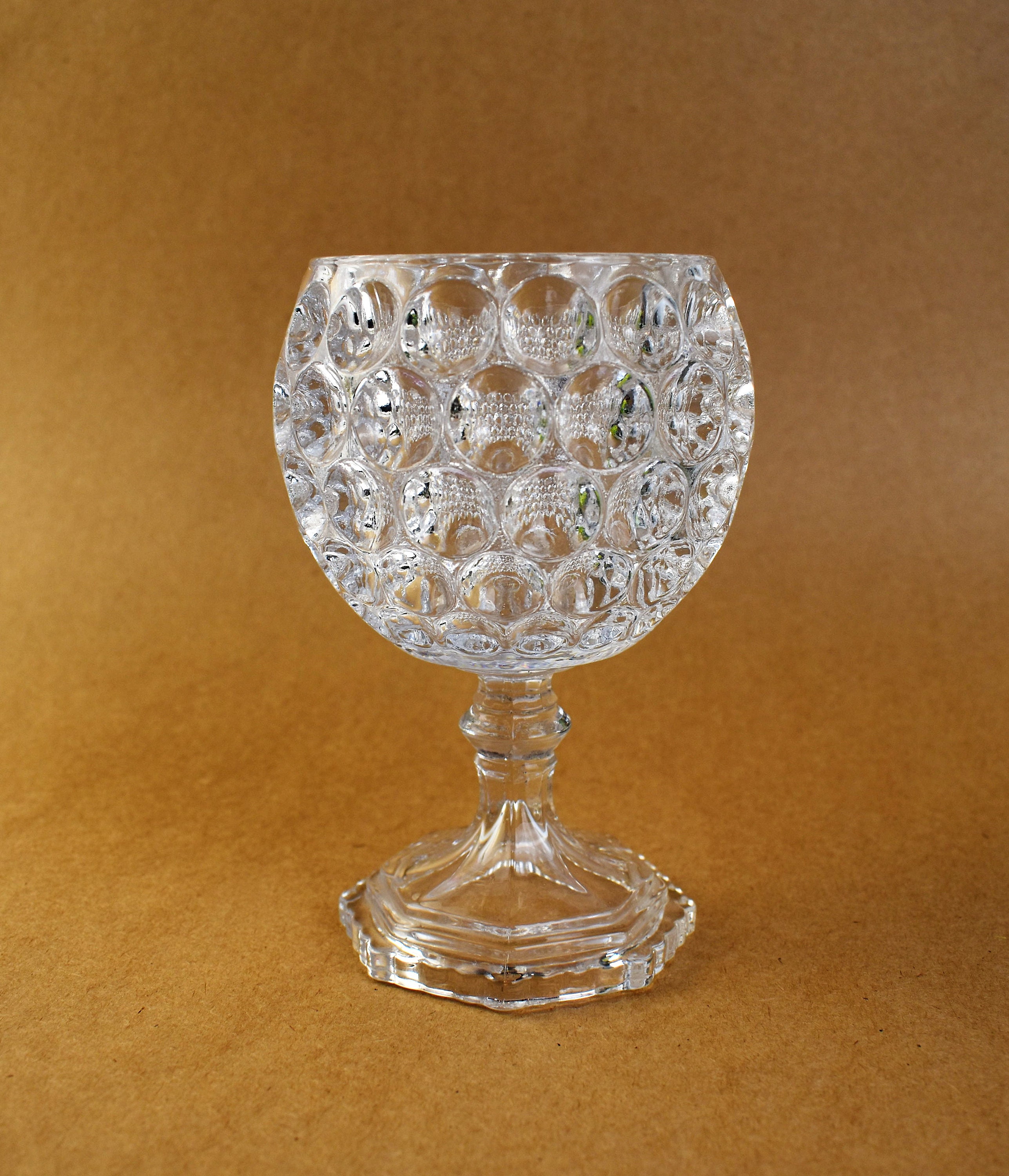 Vintage Heavy Pressed Glass Dimple Pedestal Compote - Etsy
