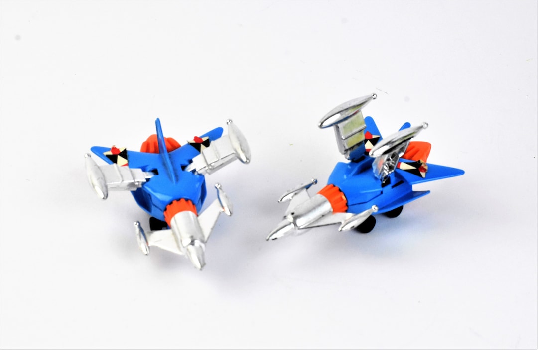 2 X Vintage 1970s Childs Spaceship Toys With Fold up Silver Wings and ...