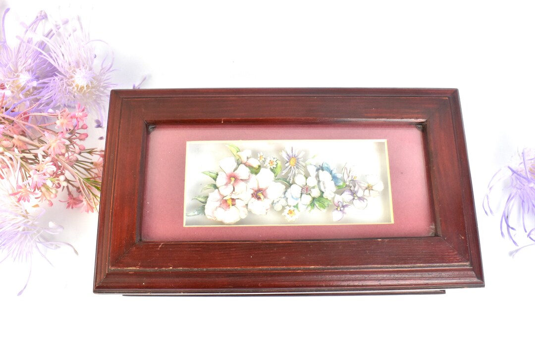 Hand Made 1980s Paper Toll Rosewood Velvet Lined Rectangle Jewellery ...