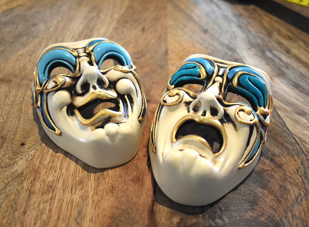 Mid Century Pottery Comedy and Tragedy Wall Plaques Hangings Made in ...