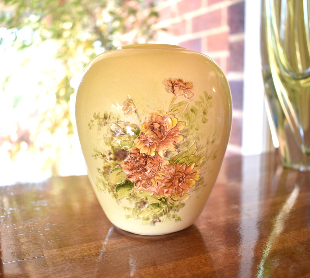 Beautiful Handmade Hand Painted Ceramic Floral Design Vase - Etsy