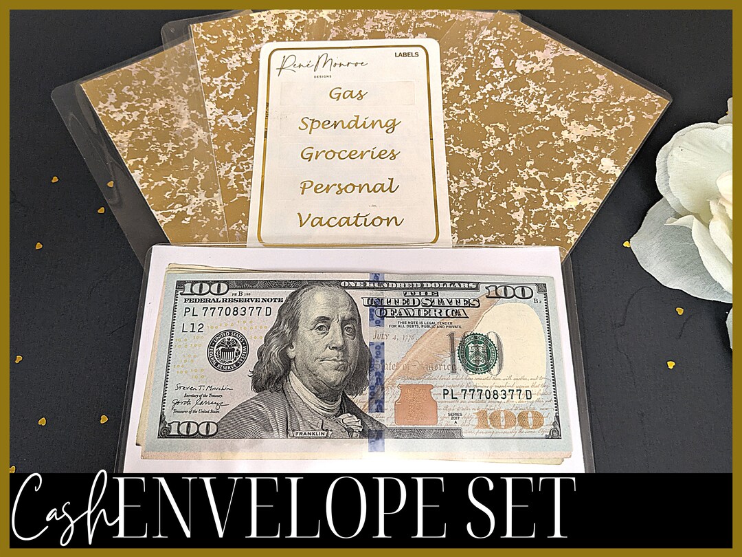 FOILED Mercury Glass Cash Envelope Set Set of 5 Cash Envelopes Sinking ...