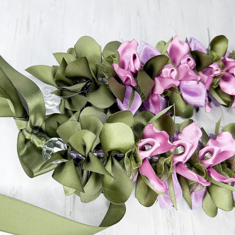 Mauve Orchids Ribbon Lei - Etsy