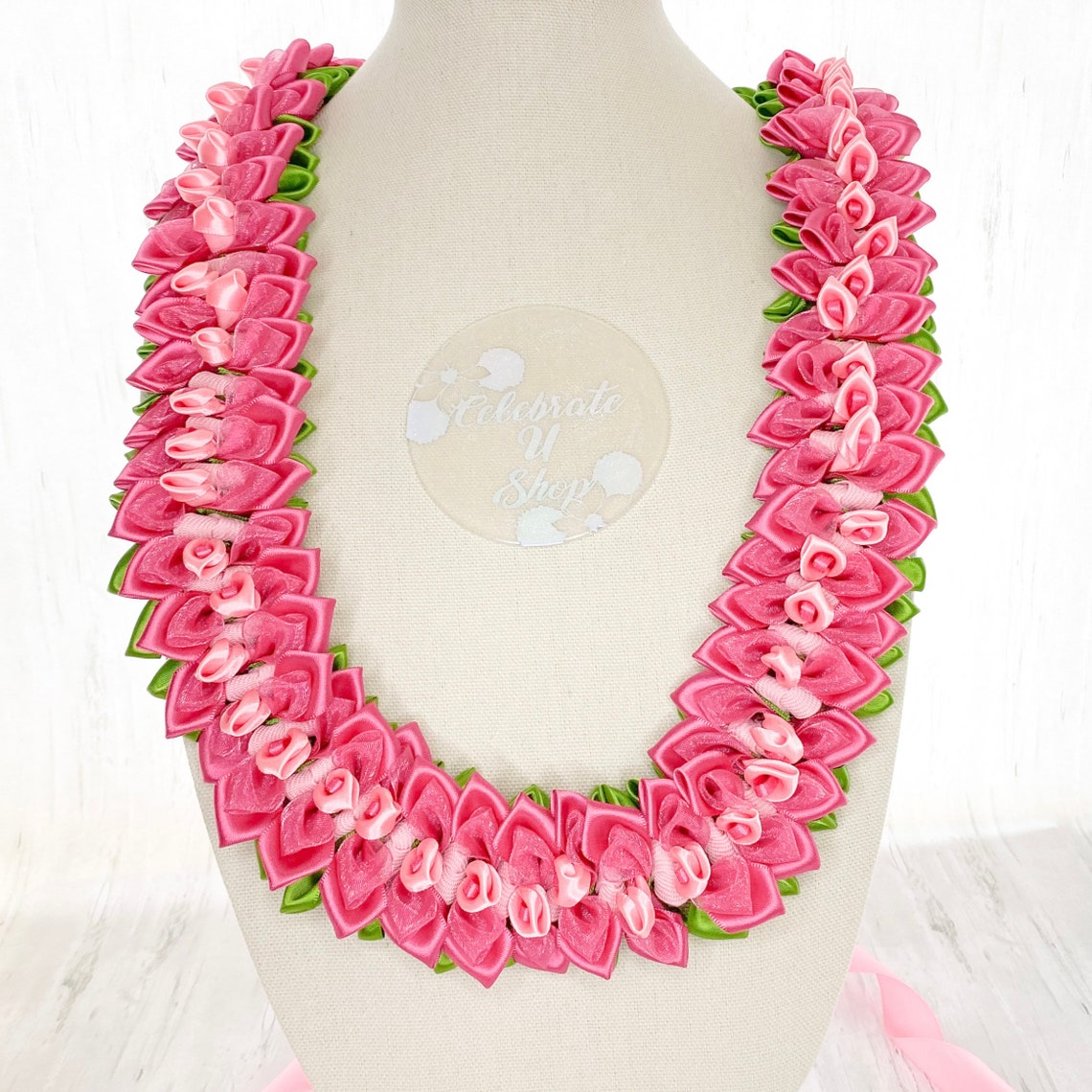 Pink Water Lily Ribbon Lei - Etsy