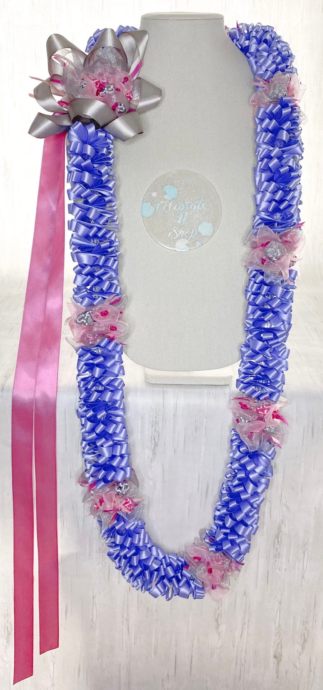 Iris Ribbon Sash Lei With Pink Sheer Calla Lilies and Rose Buds - Etsy