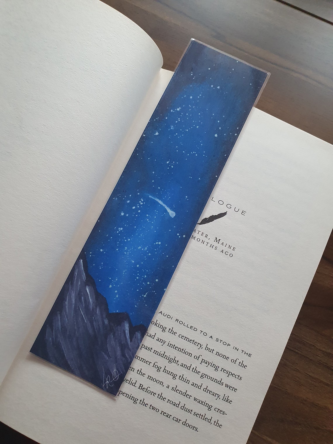 Night Sky Shooting Star Bookmark Landscape Watercolour | Etsy