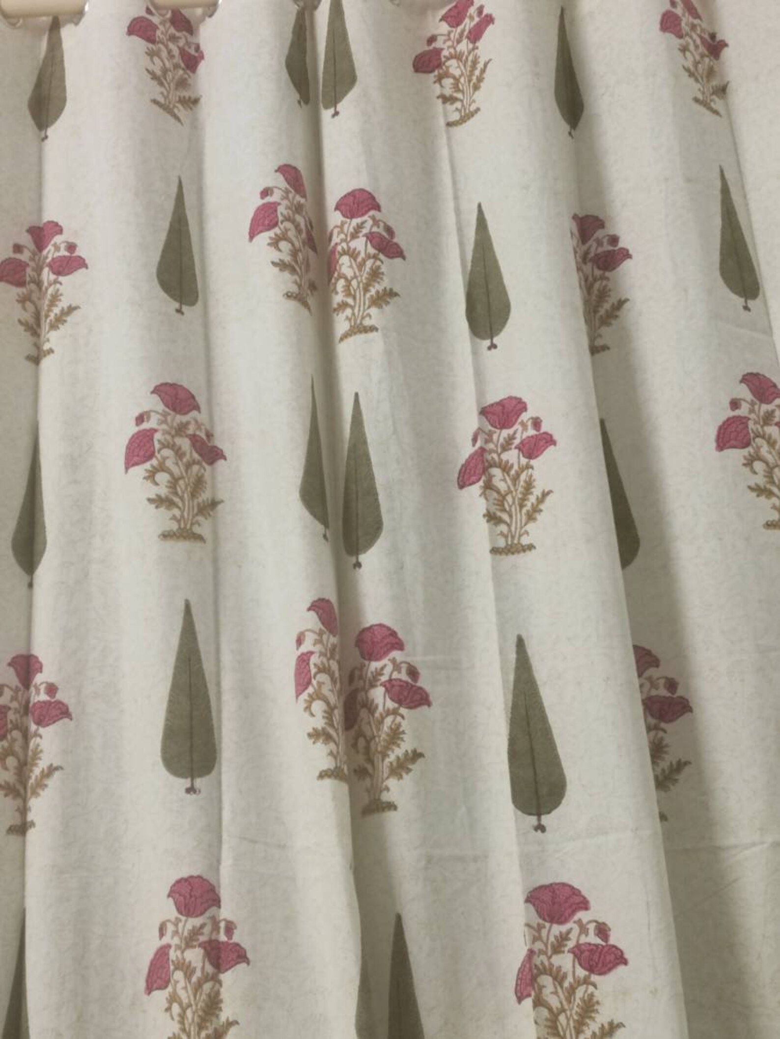 Block Print Curtain SET OF TWO Panels Bohemian Curtains - Etsy