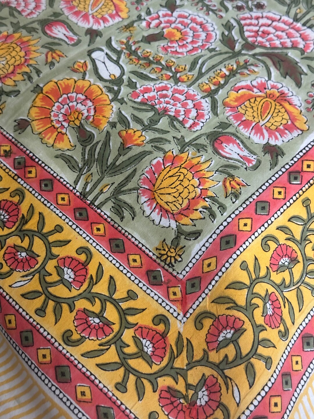 Hand Block Print Table Cloth, Rectangular Table Cloth, Fine Dining ...