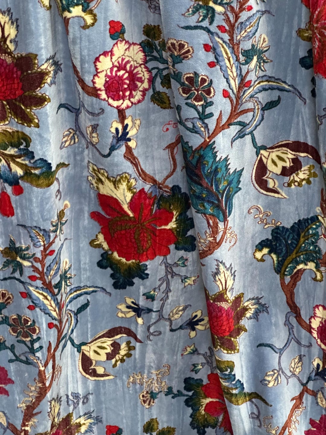 Vintage Style Cotton Velvet Bird Print Curtain: Custom Boho Drapes - Etsy