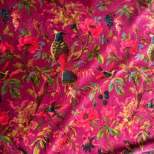 Luxury Cotton Velvet Bird Print by Yards, Velvet Fabric for Upholstery ...