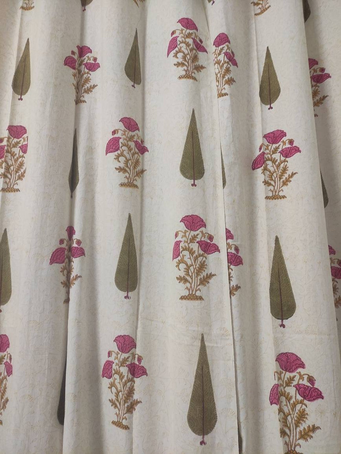 Block Print Curtain SET OF TWO Panels Bohemian Curtains - Etsy