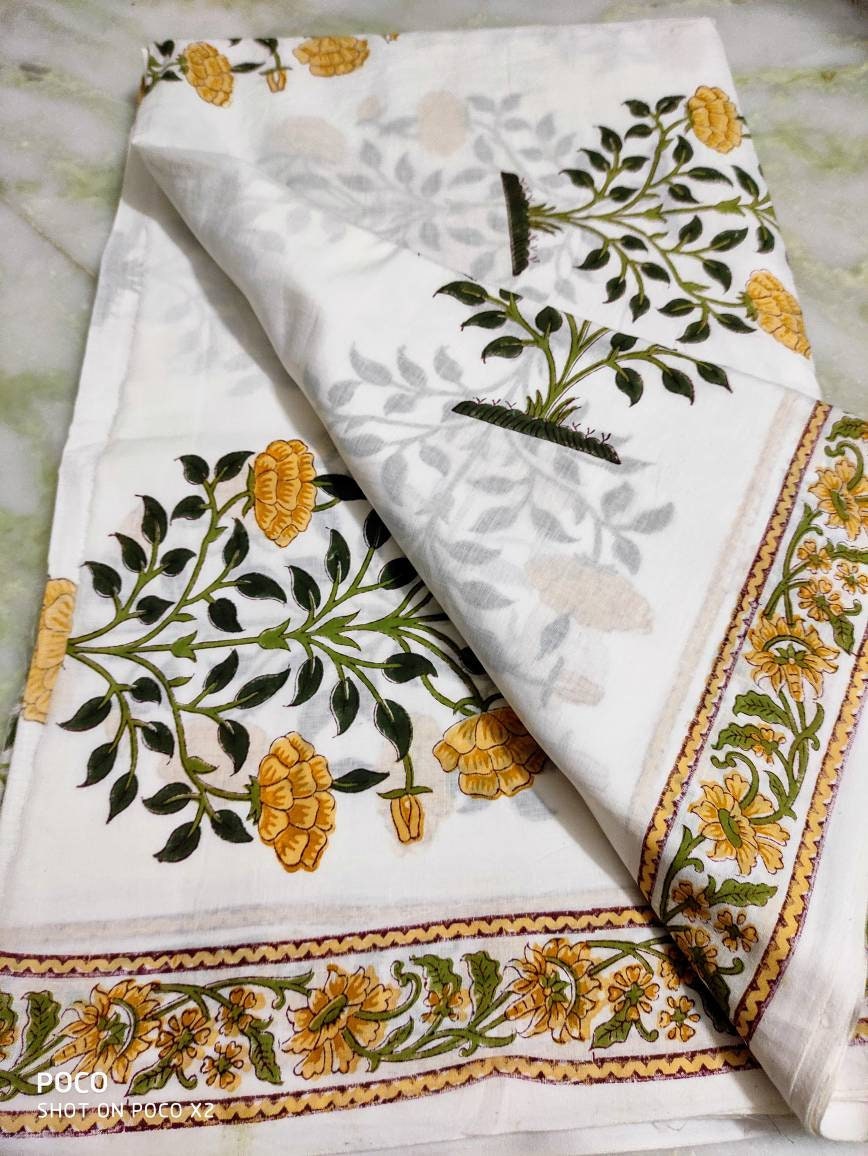 Hand Block Cotton Fabric Mughal Print Cotton Fabric | Etsy