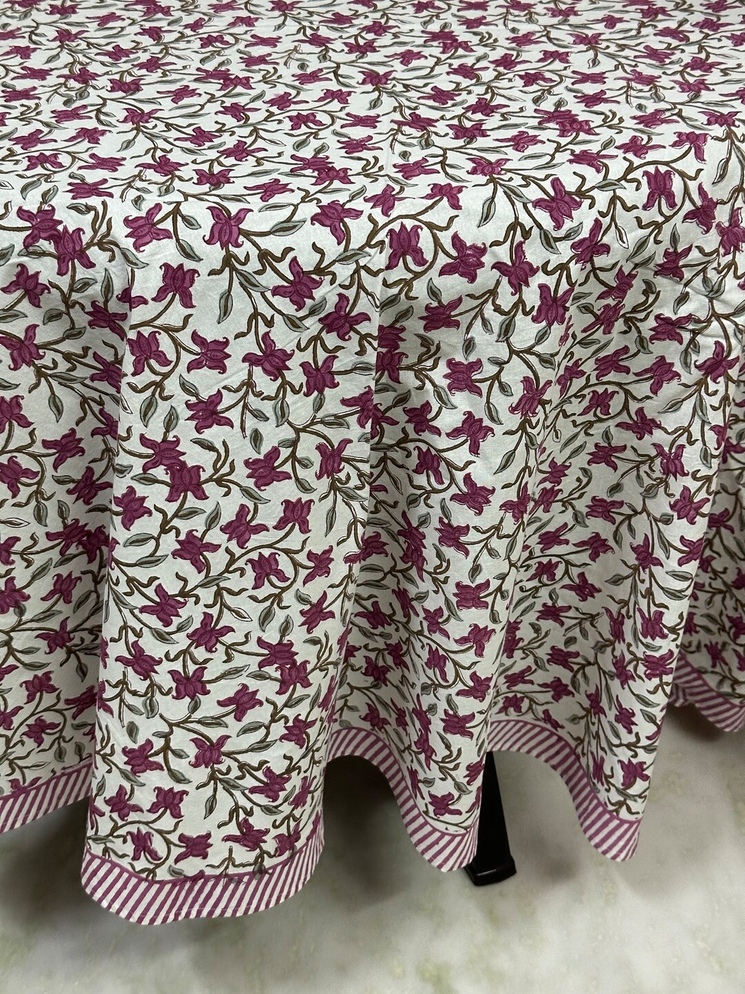 Hand Block Print Round Tablecloh, Hand Block Print, Sheeting Fabric ...