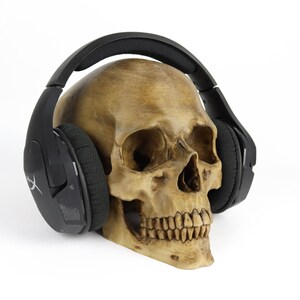 Aged Human Skull Decor, Lifesize Horror Prop, Headphone Holder ...