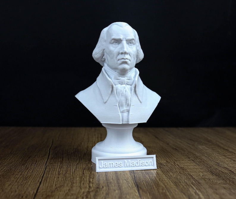 James Madison Bust, Founding Father Sculpture, American History Decor ...