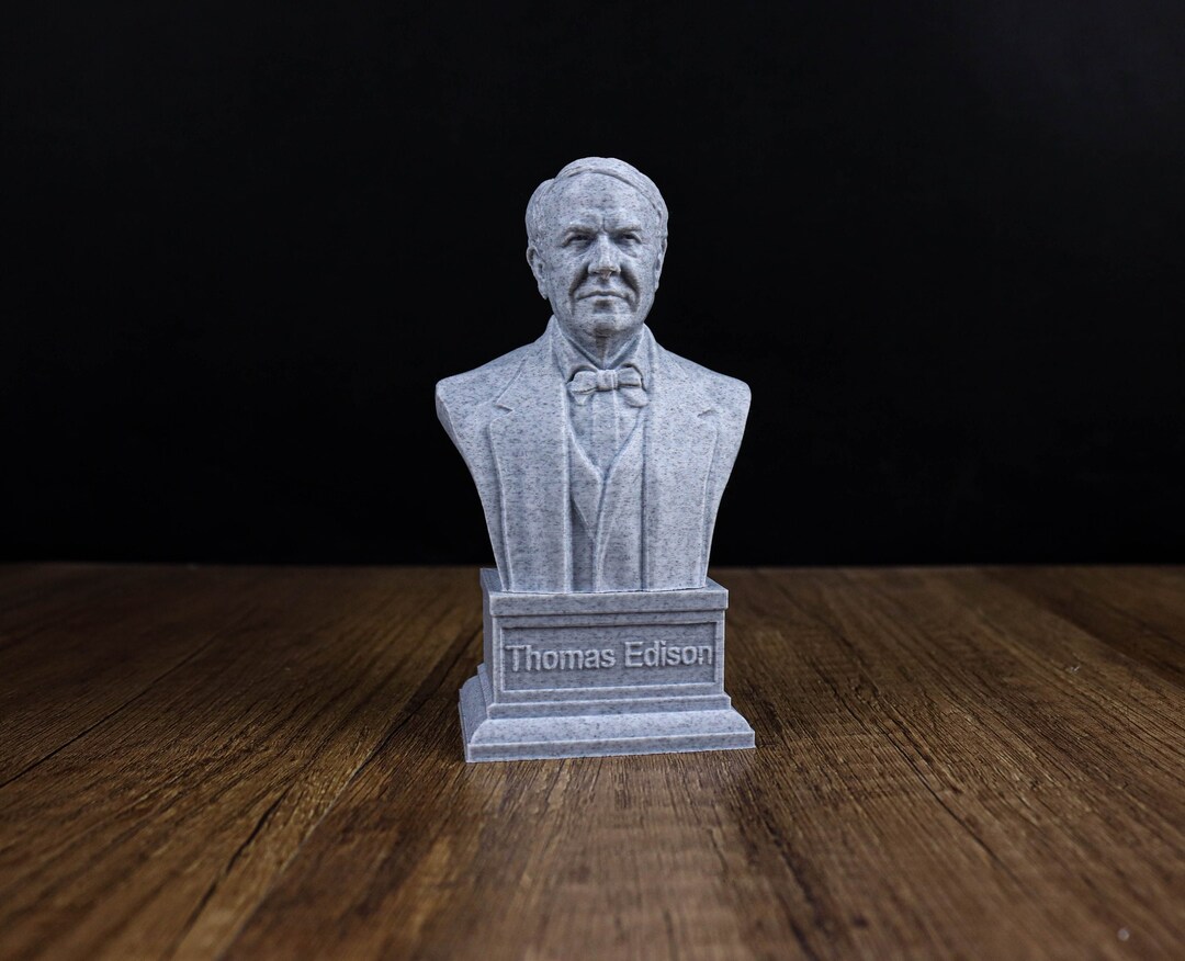 Thomas Edison Bust, American Inventor Statue, Sculpture Decoration ...