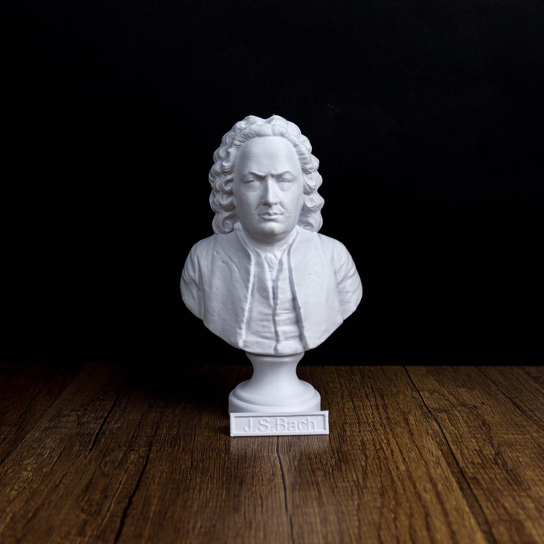 Johann Sebastian Bach Bust, Classical Composer Bookshelf & Home Decor ...