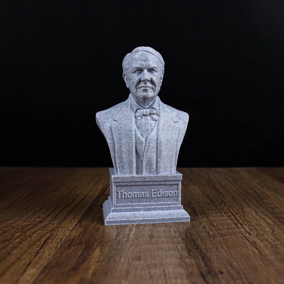 Thomas Edison Bust, American Inventor Statue, Sculpture Decoration ...