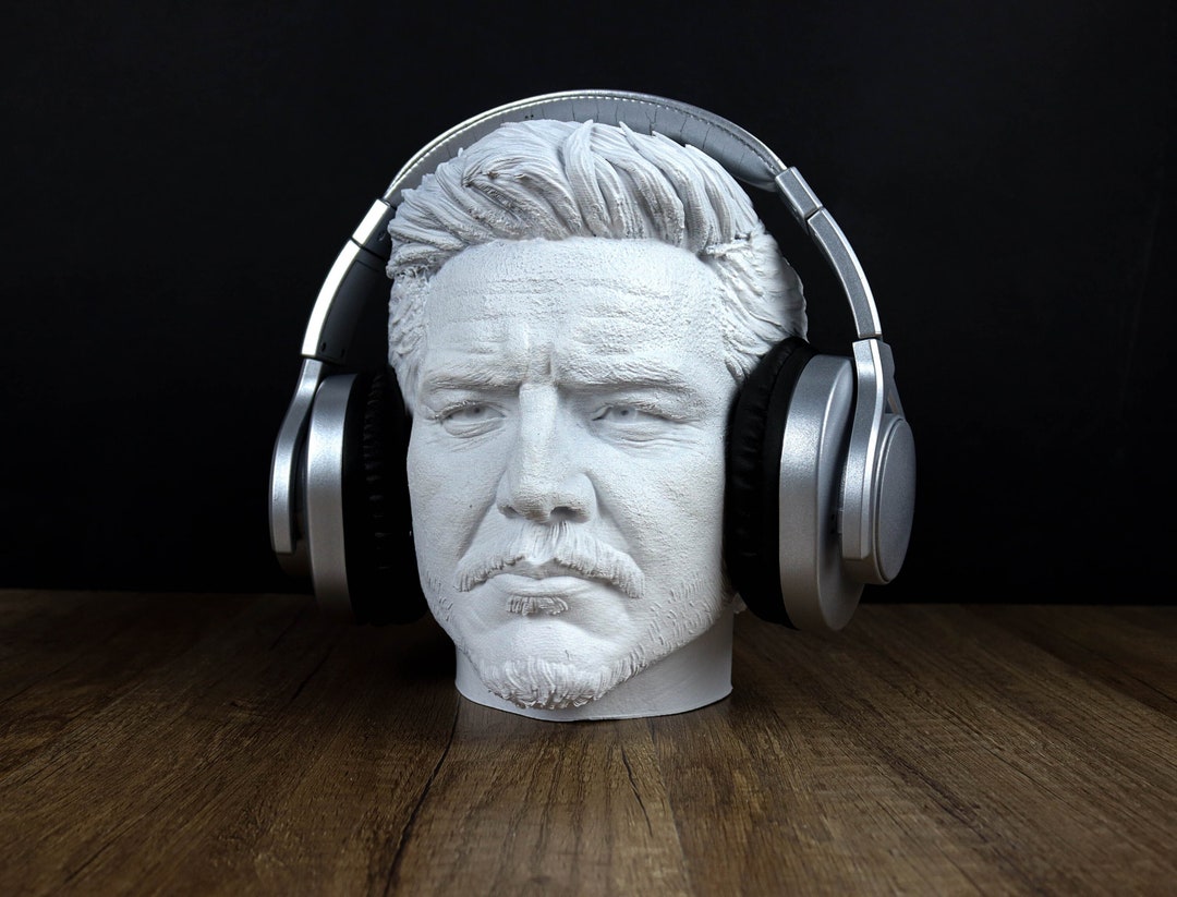 Pedro Pascal Headphone Holder, Headset Stand, Bust, Sculpture ...