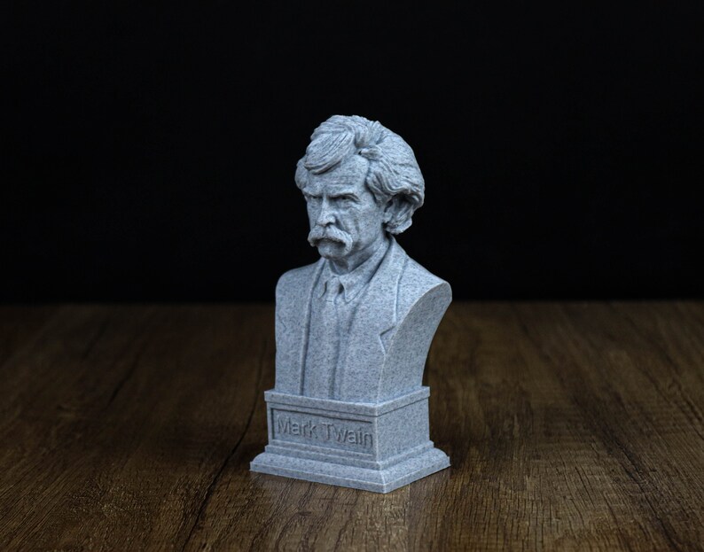 Mark Twain Bust American Writer Statue Sculpture Decor - Etsy