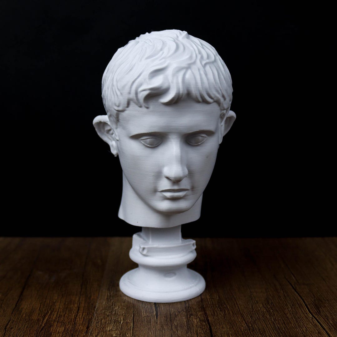 Caesar Augustus Head Bust, Roman Emperor Statue, Classical Decor - Etsy