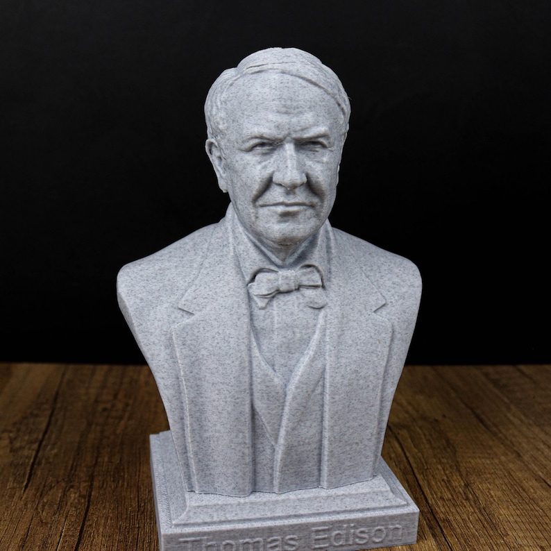 Thomas Edison Bust, American Inventor Statue, Sculpture Decoration ...