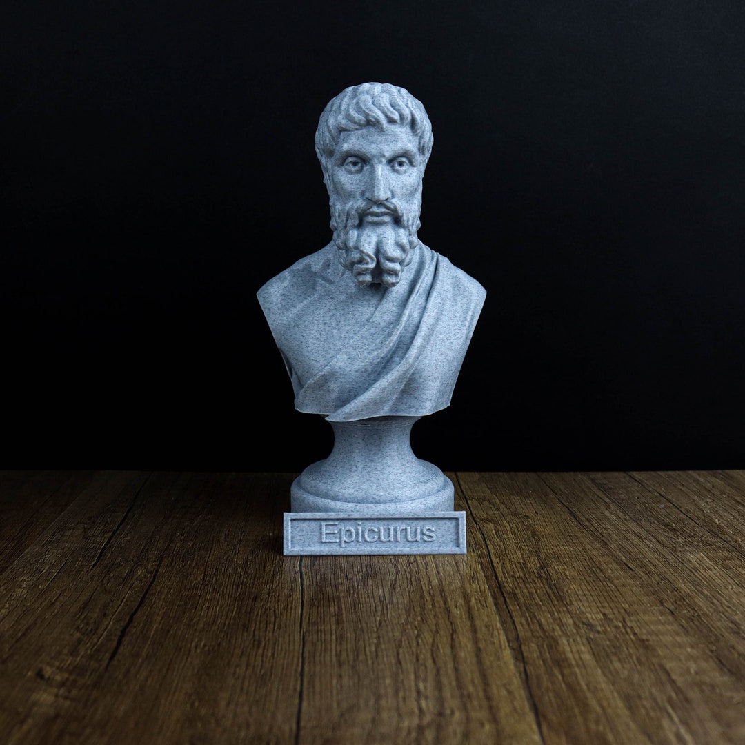 Epicurus Bust, Ancient Greek Thinker Statue, Wisdom and Serenity Art - Etsy