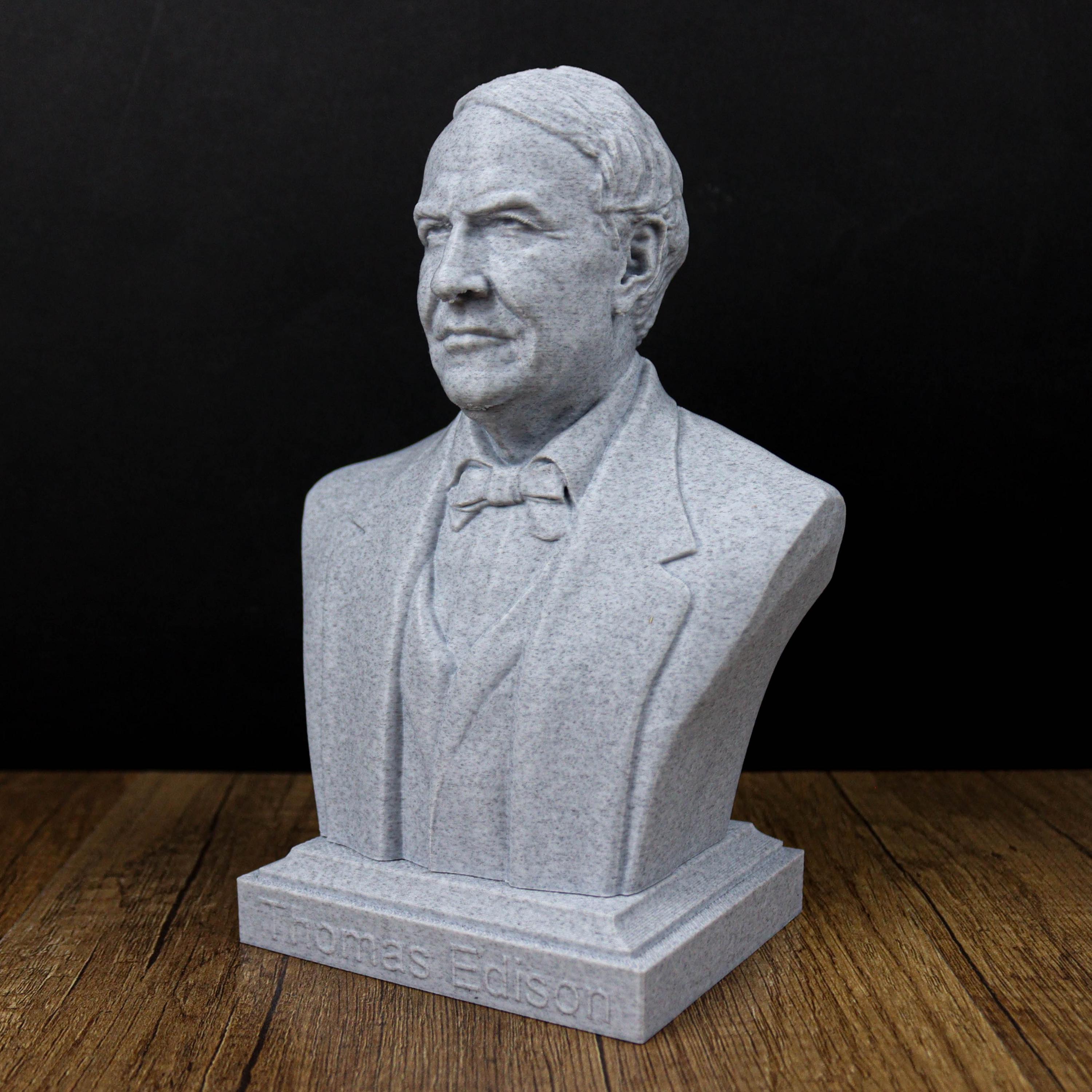 Thomas Edison Bust, American Inventor Statue, Sculpture Decoration ...