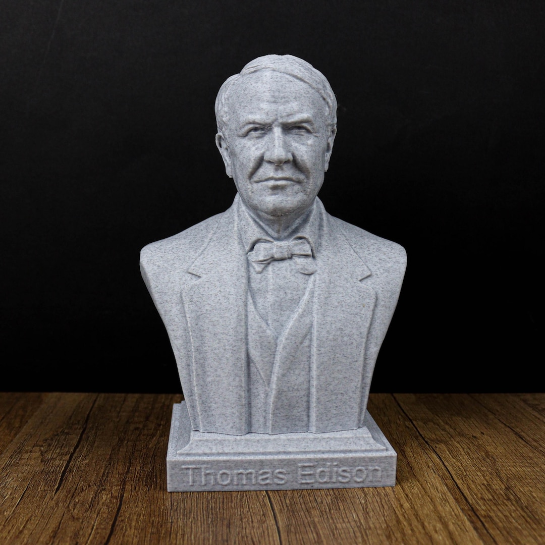 Thomas Edison Bust, American Inventor Statue, Sculpture Decoration ...