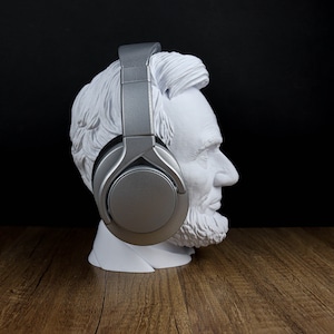 Abraham Lincoln Head Statue, Headphone Holder, Desktop Decor Headphone ...