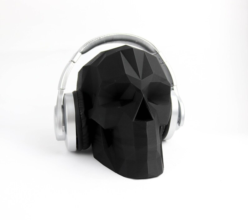 Low Poly Skull Headphone Holder Skull Horror Decor Headphone - Etsy