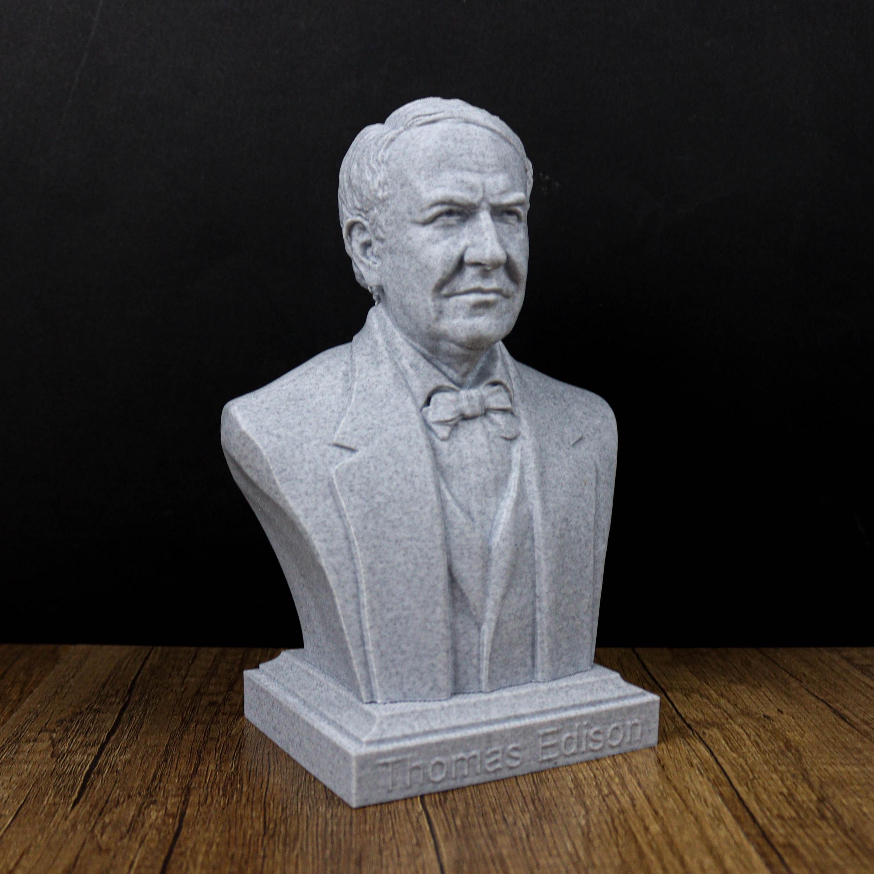 Thomas Edison Bust, American Inventor Statue, Sculpture Decoration ...