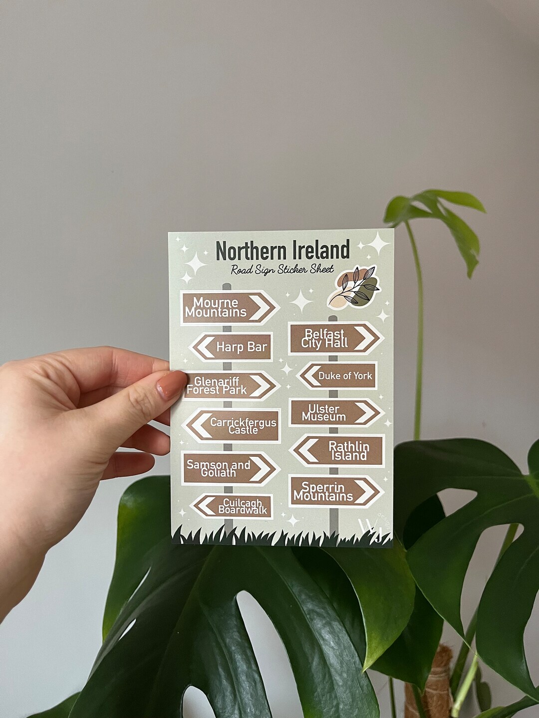 Green Northern Ireland Road Sign Sticker Sheet for Scrapbooking ...