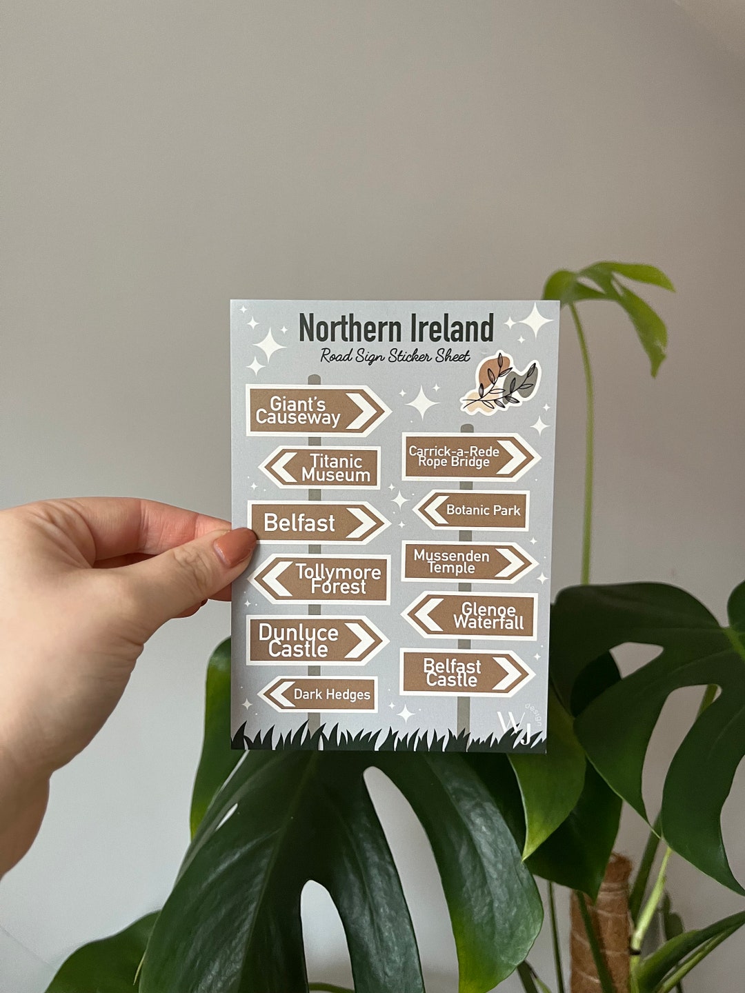 Blue Northern Ireland Road Sign Sticker Sheet for Scrapbooking ...