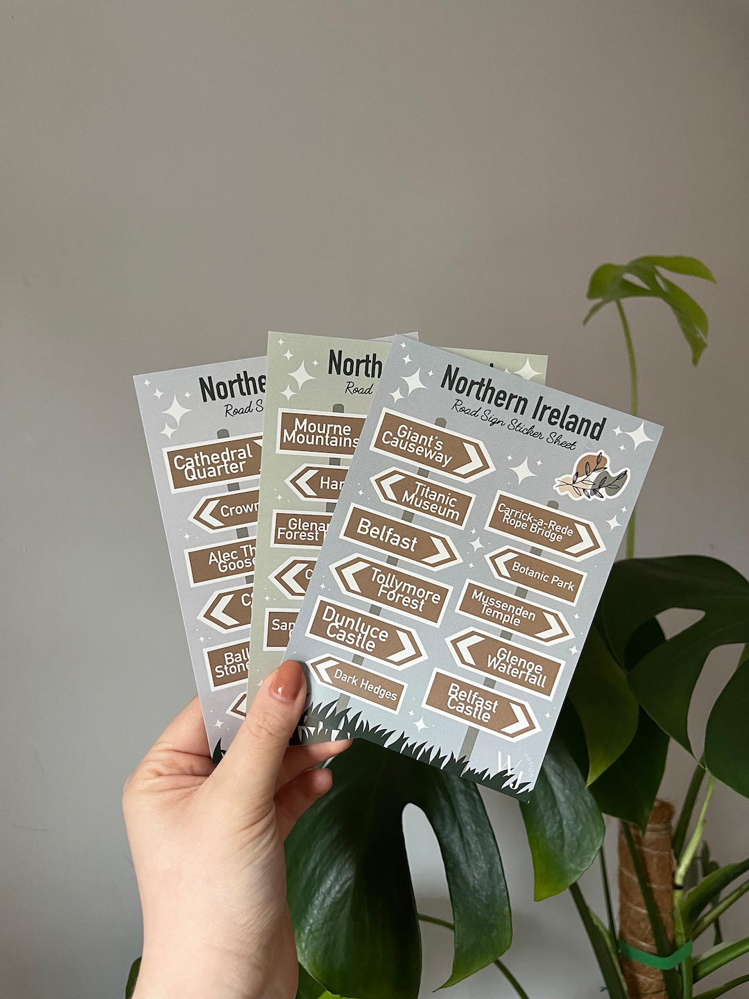 Pack of 3 Northern Ireland Road Sign Sticker Sheets for Scrapbooking ...