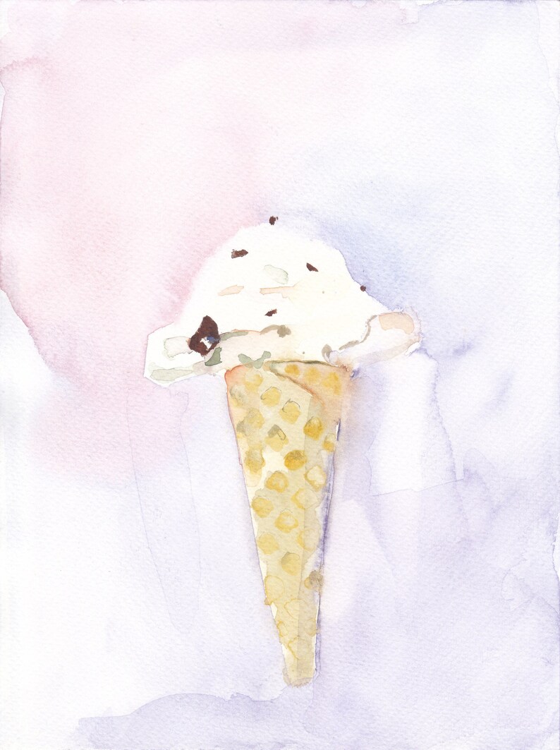 Ice Cream Watercolor Digital Print File by Nina Vasylieva - Etsy