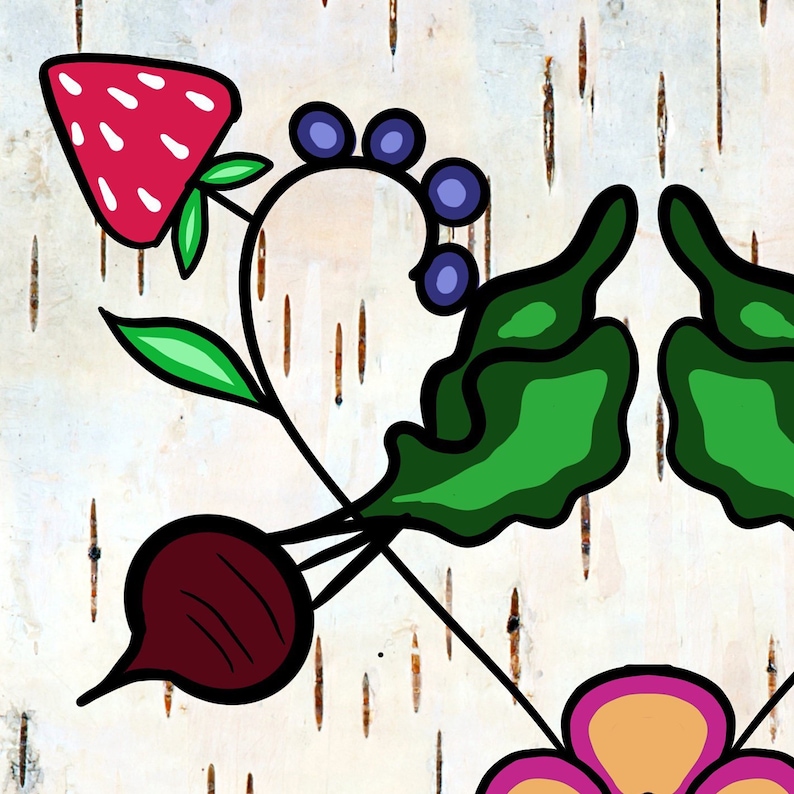 Native American Woodland Style Floral Print | Etsy