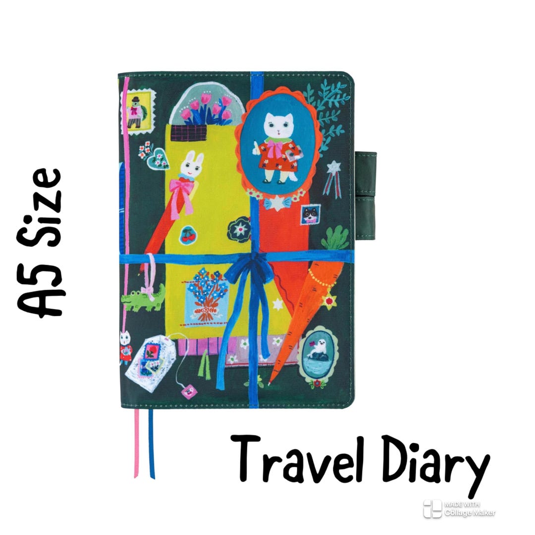 Hobonichi Notebook Cover for A5 and A6 Size Yumi Kitagishi Travel Diary ...