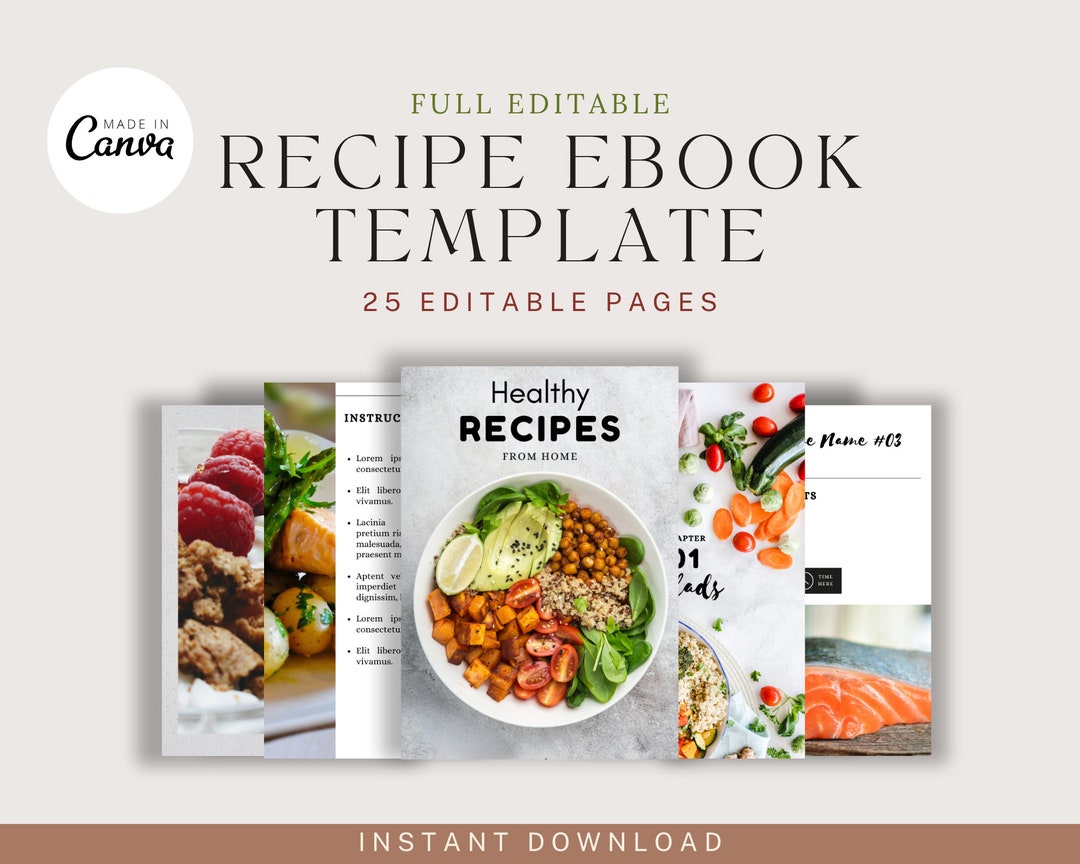Editable Cookbook Template - Customizable Recipe Book | Ebook Template ...