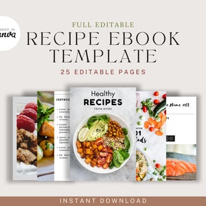 Editable Cookbook Template - Customizable Recipe Book | Ebook Template ...