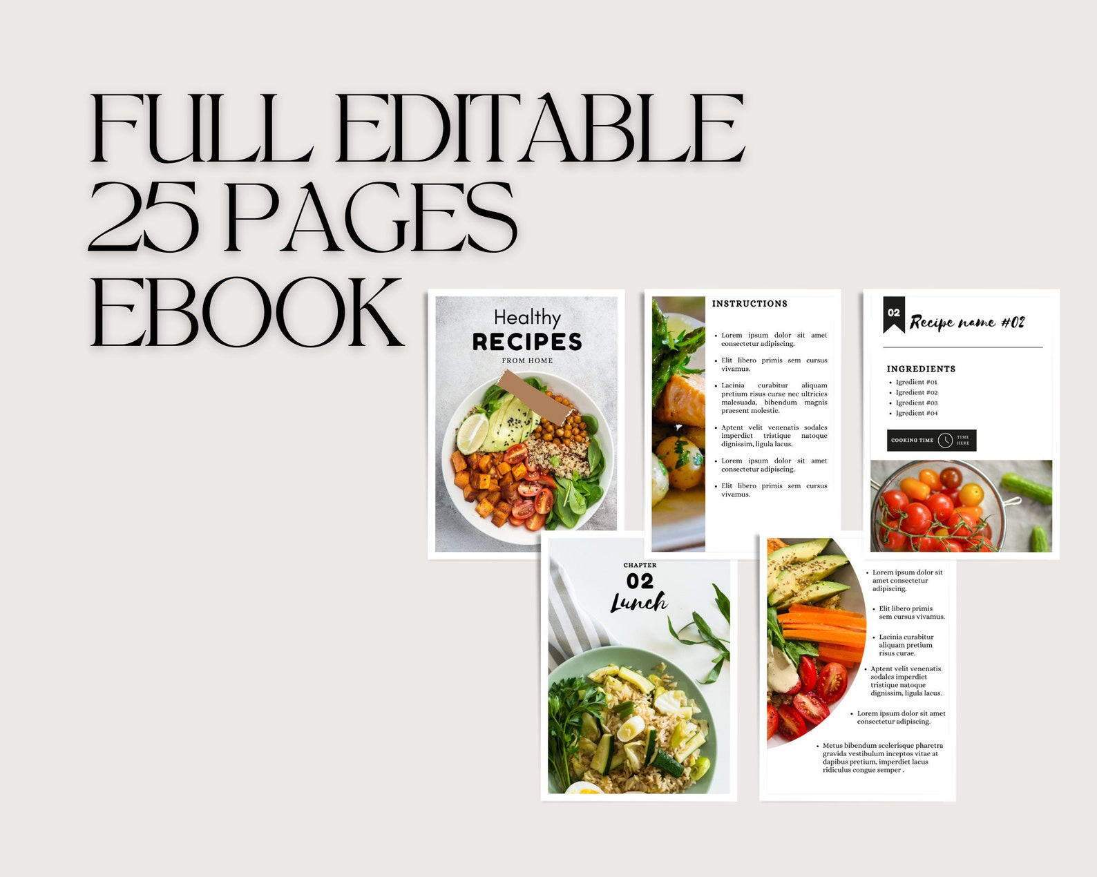 Editable Cookbook Template - Customizable Recipe Book | Ebook Template ...