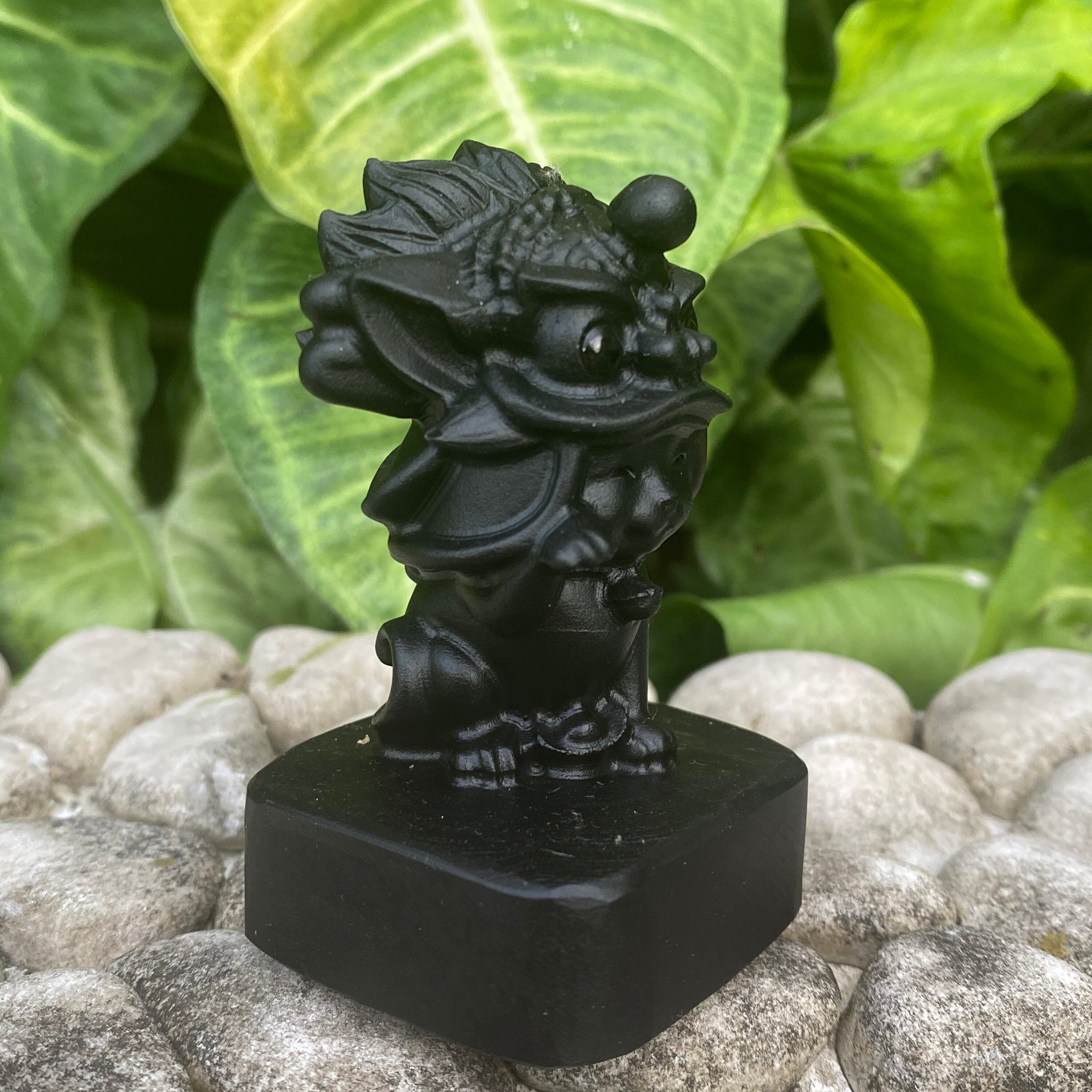 Handmade carved Obsidian Tribal mascot Animal statue Home | Etsy