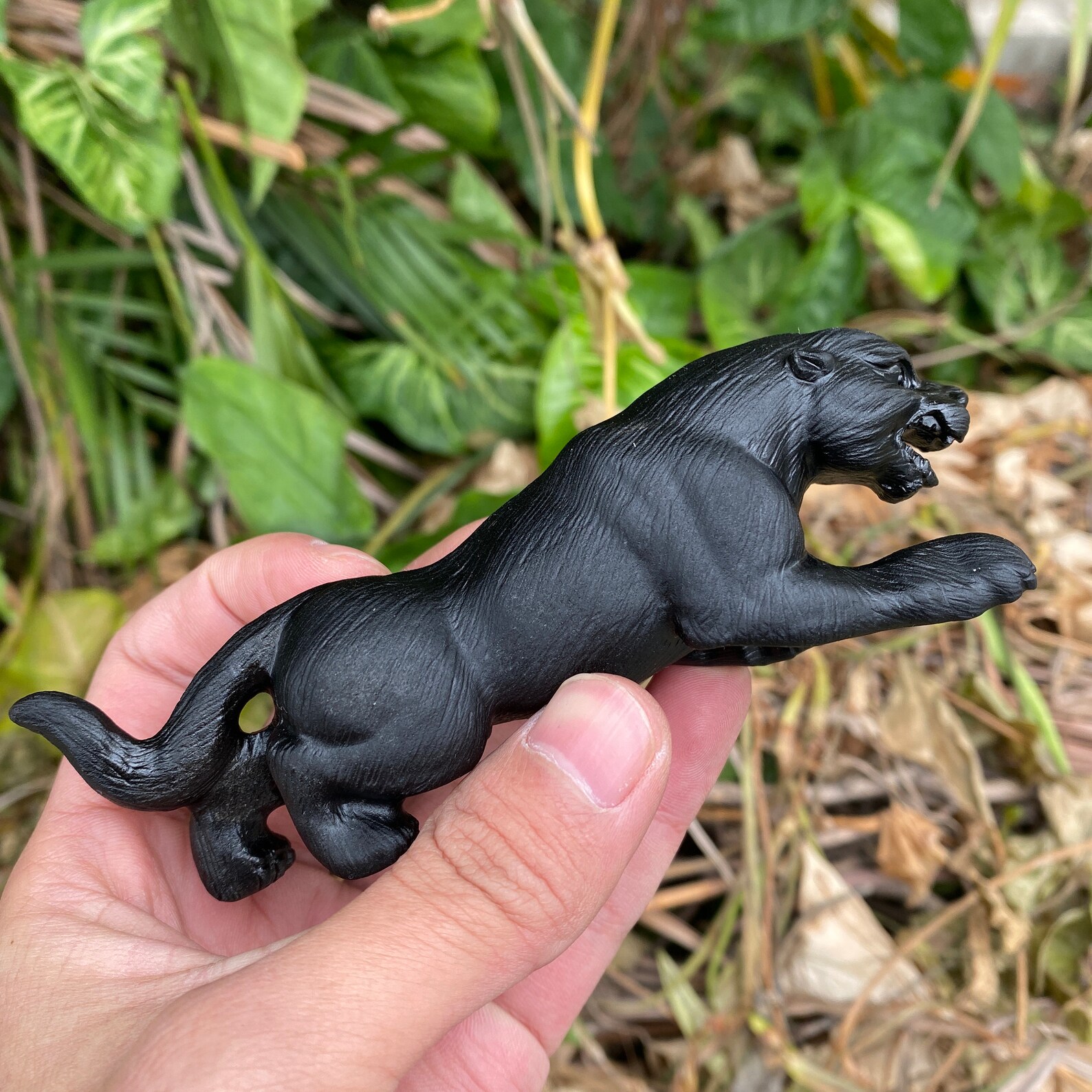 5 Inches Obsidian Leopard Figurine Handmade carved Home | Etsy