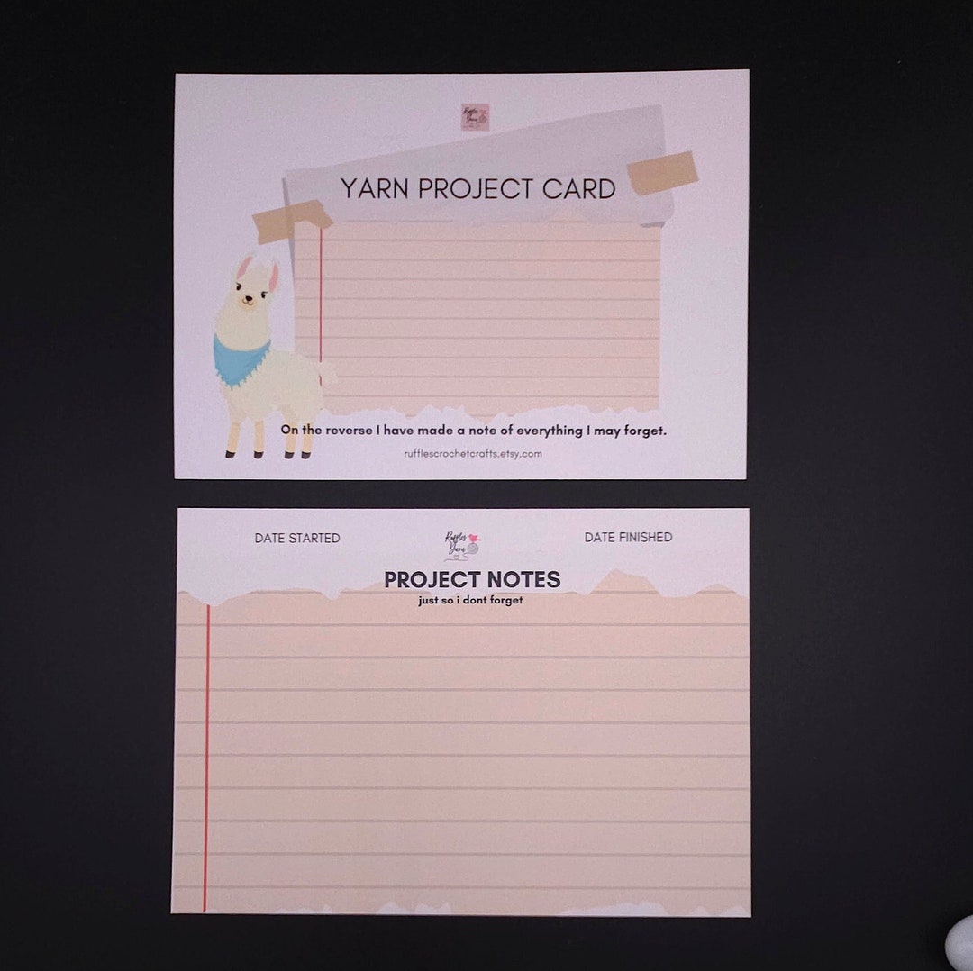 NEW Project Cards, Work in Progress Cards, Double Sided, Space on Both ...