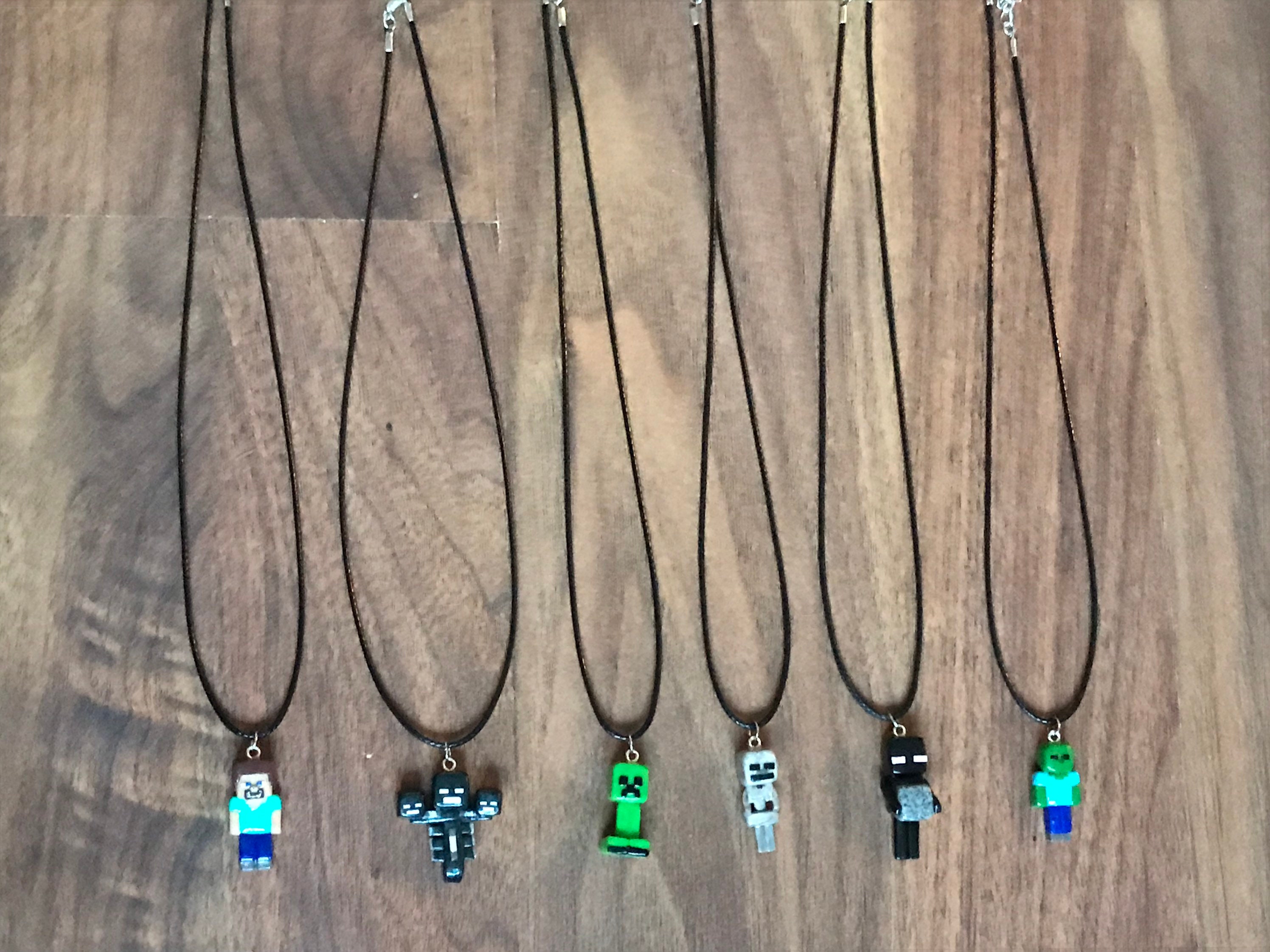 Minecraft Character Charm Necklace Polymer Clay Glow in the - Etsy Canada