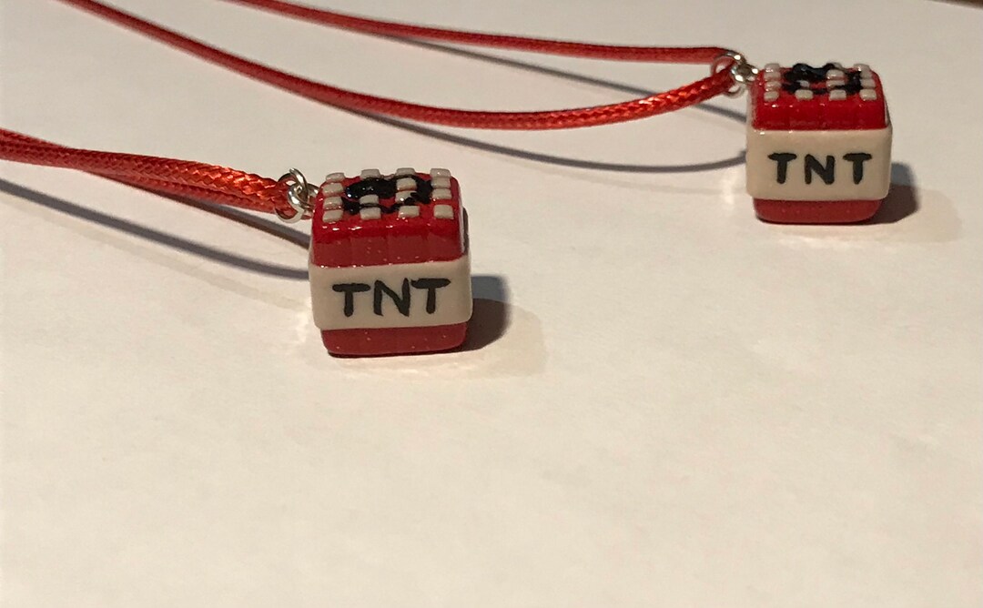 Minecraft TNT Block Charm, Boom, Cute Polymer Clay Charm - Etsy